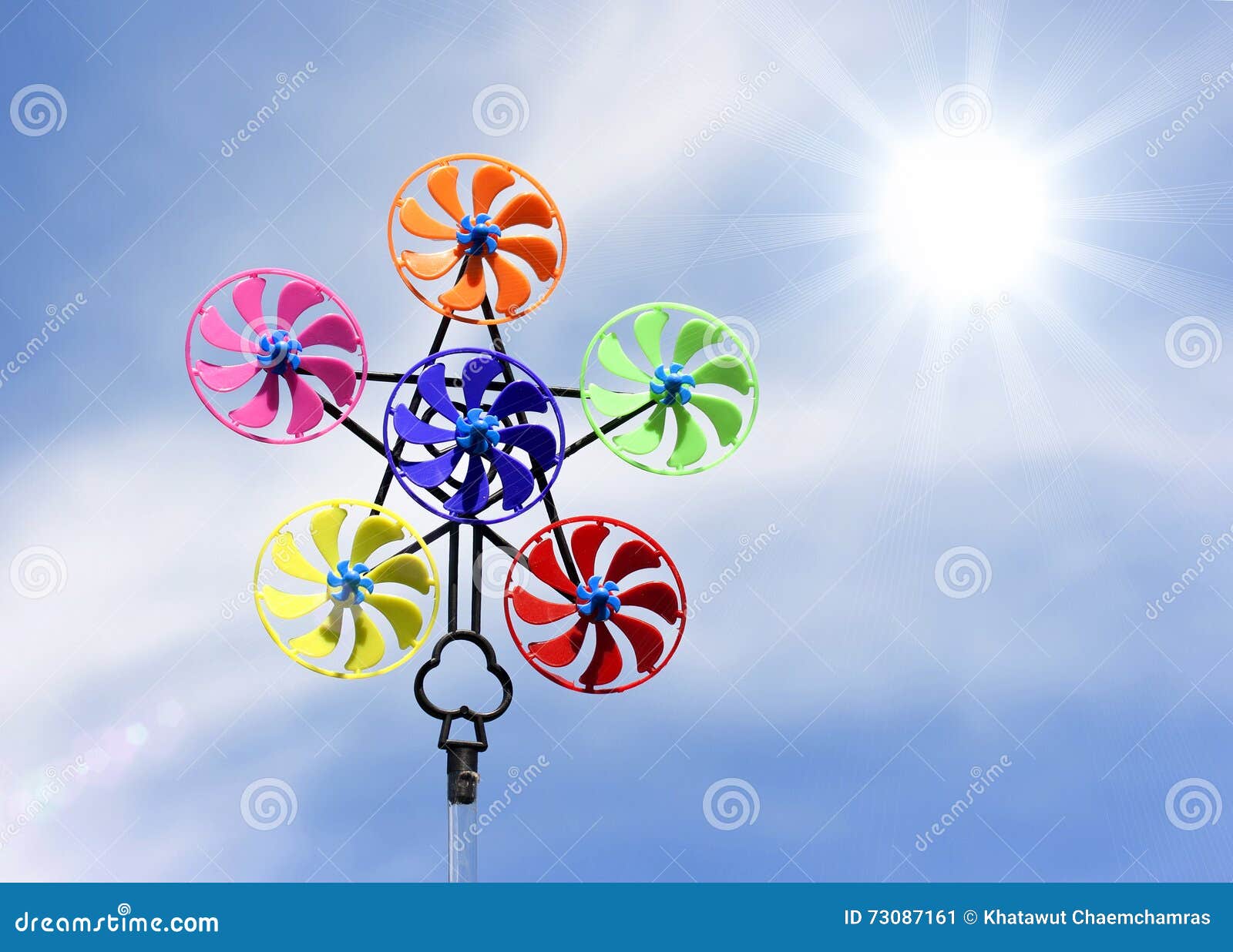 Sunshine Filter Effect of Pinwheel with Six Different Colored Stock ...