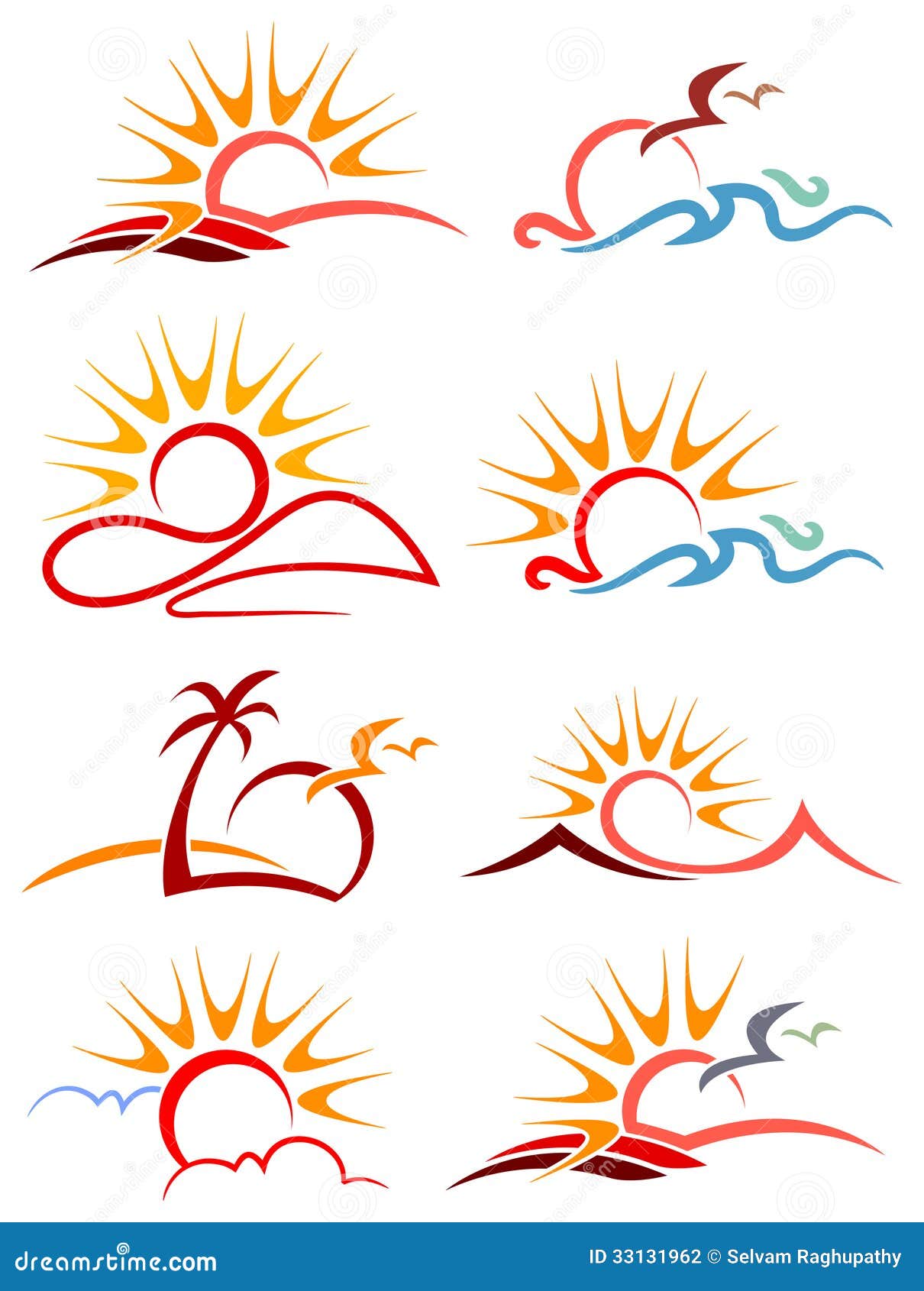 Sunshine logo set stock illustration. Illustration of icons - 33131962