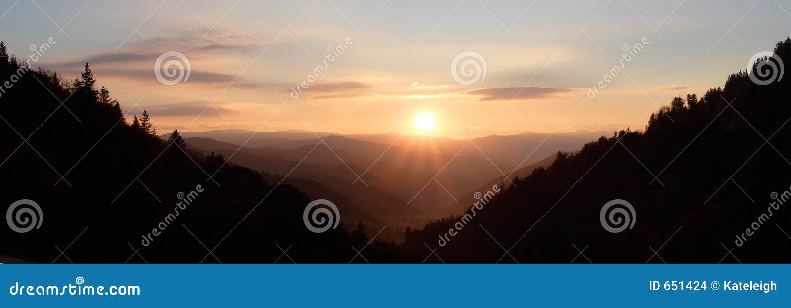 Sunshine Over Mountain Valley - Panorama Stock Photo - Image of peaks ...