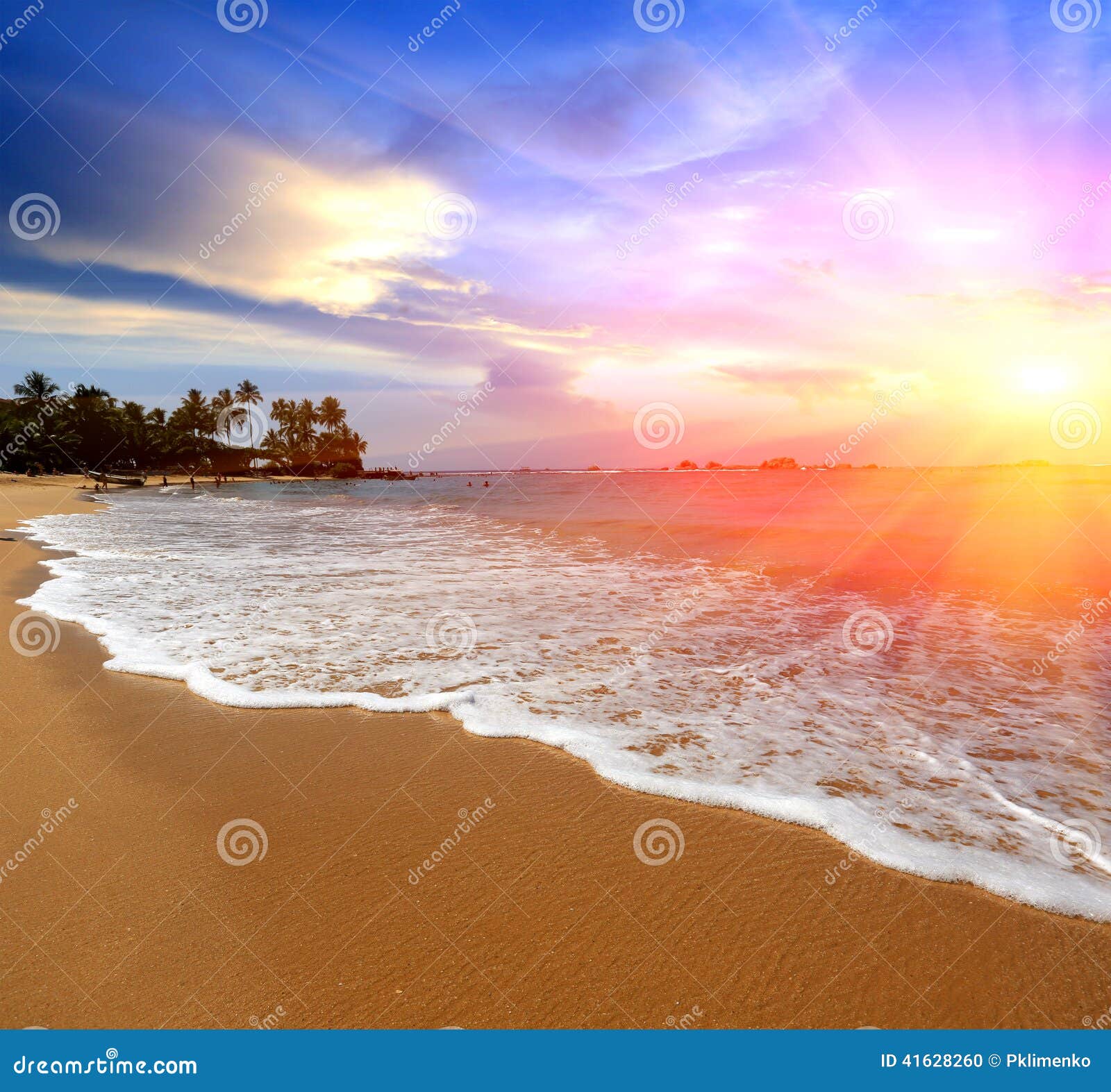 Sunshine over sea shore stock photo. Image of dawn, color - 41628260