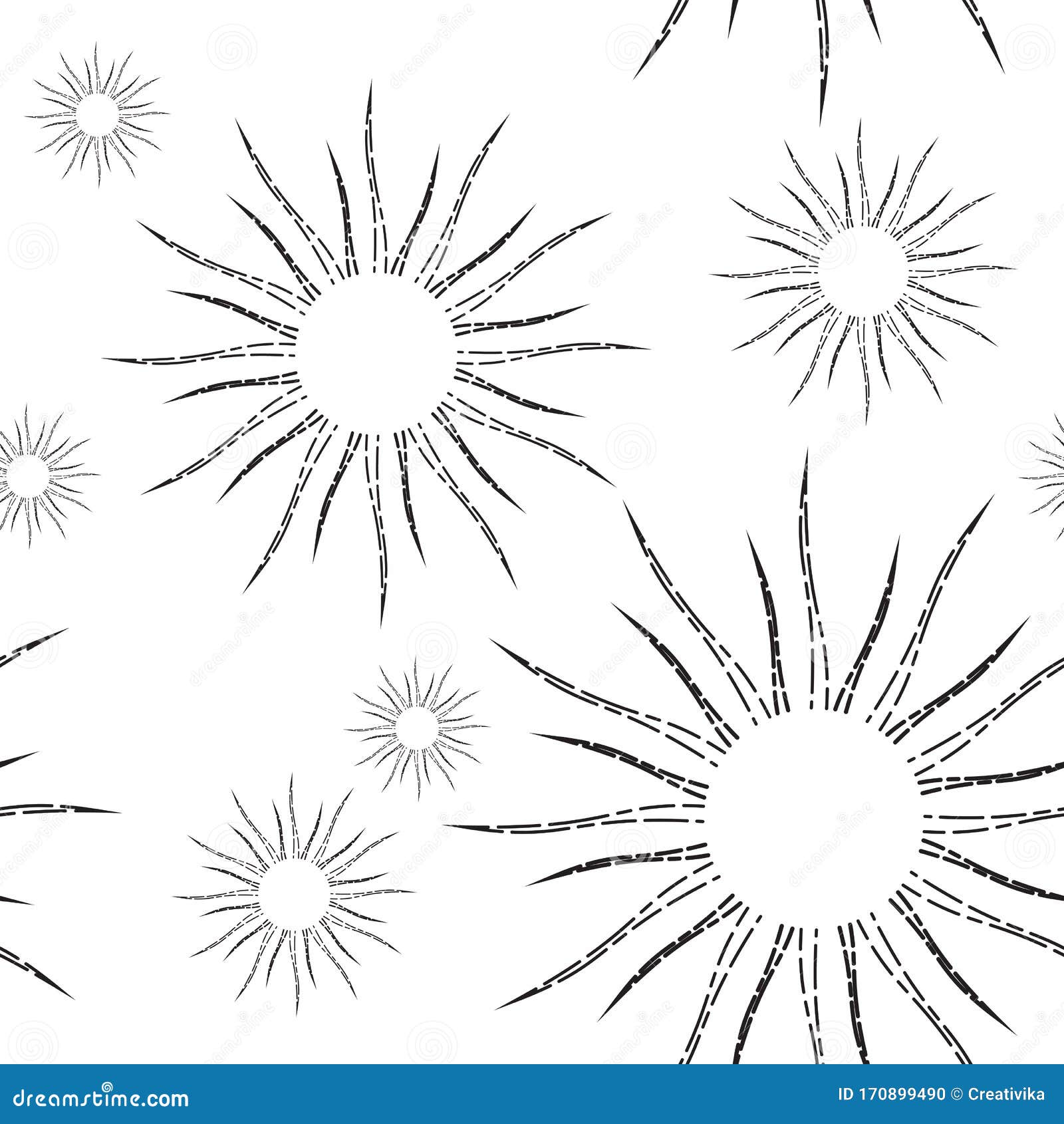 Retro Sunburst Linear Seamless Pattern Stock Vector - Illustration of ...