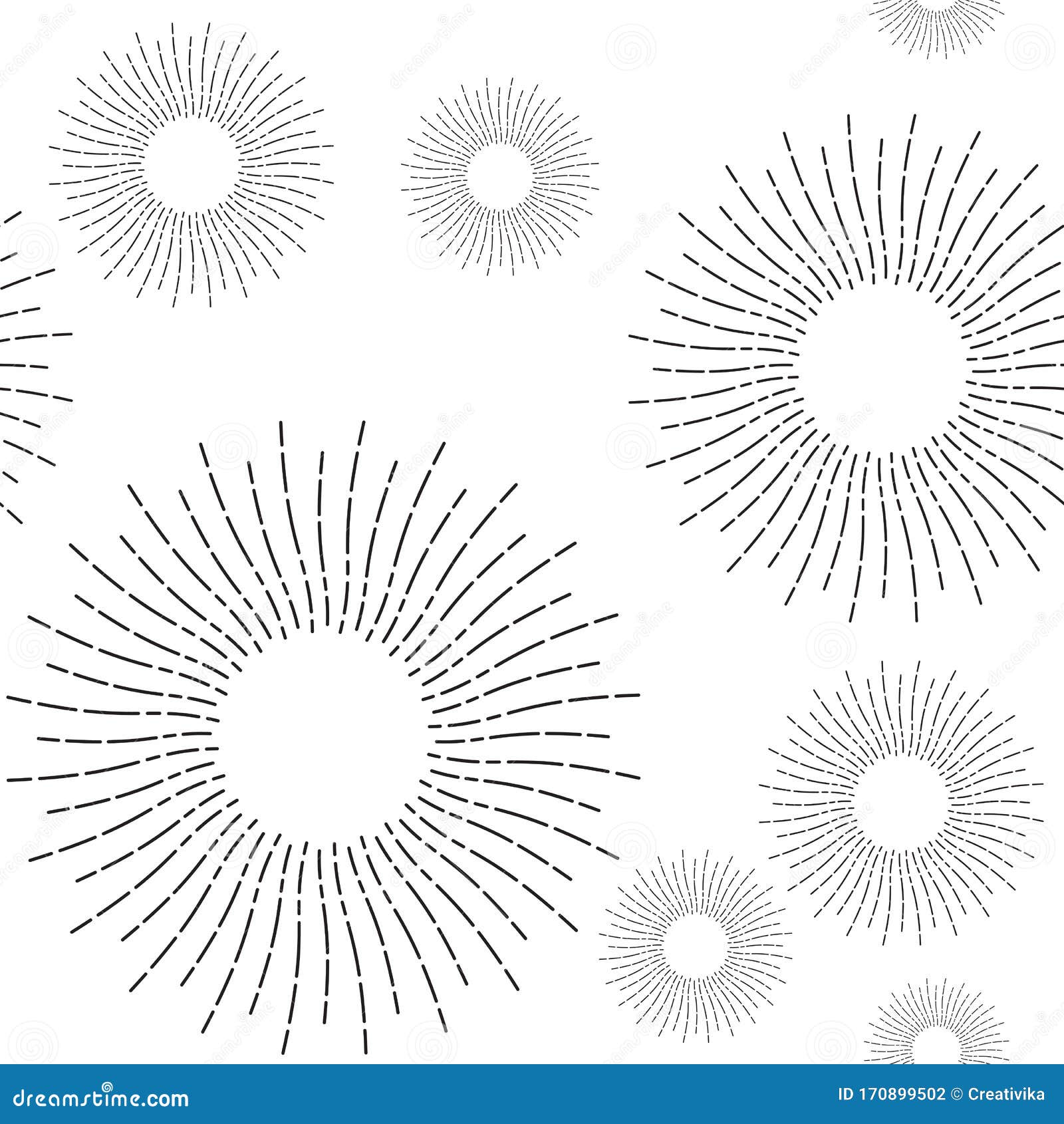 Retro Sunburst Linear Seamless Pattern Stock Vector - Illustration of ...