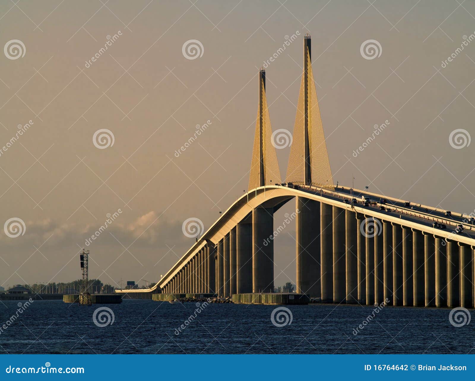 The Sunshine Skyway Bridge stock photo. Image of traffic - 16764642