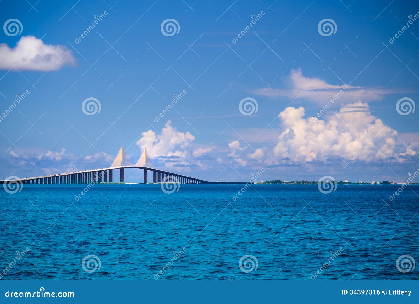 Sunshine Skyway Bridge In Florida Royalty-Free Stock Photography ...