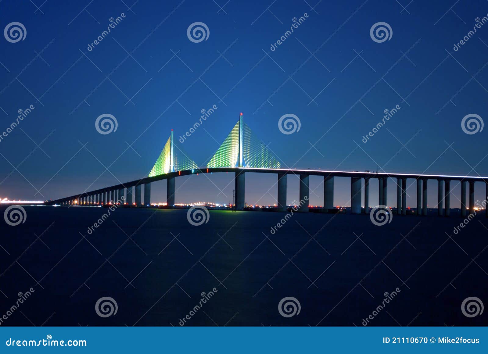 Sunshine Skyway Bridge at Night Stock Photo - Image of gate, city: 21110670