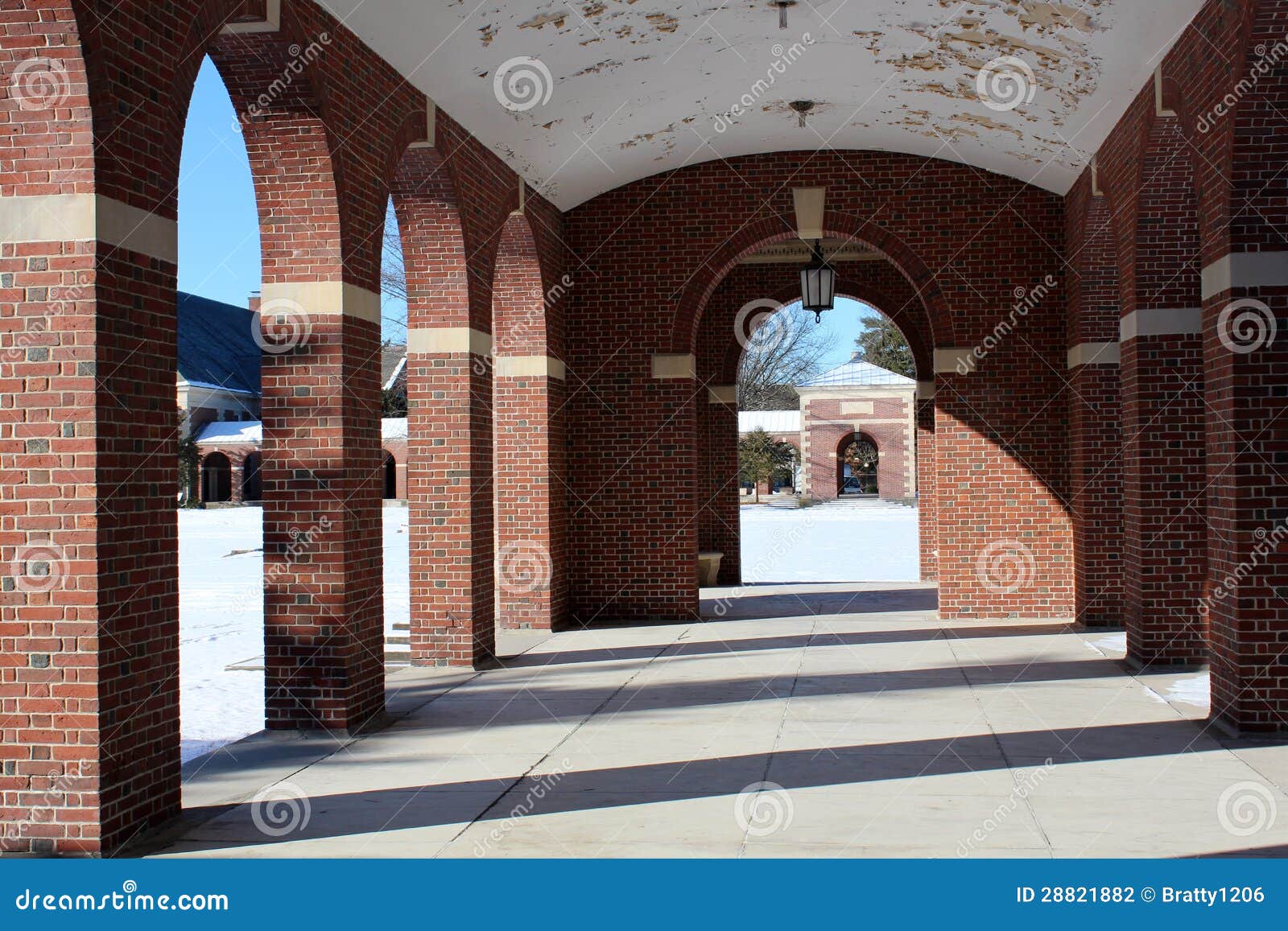 Sunshine Streaming through Arched Corridor Stock Photo - Image of ...