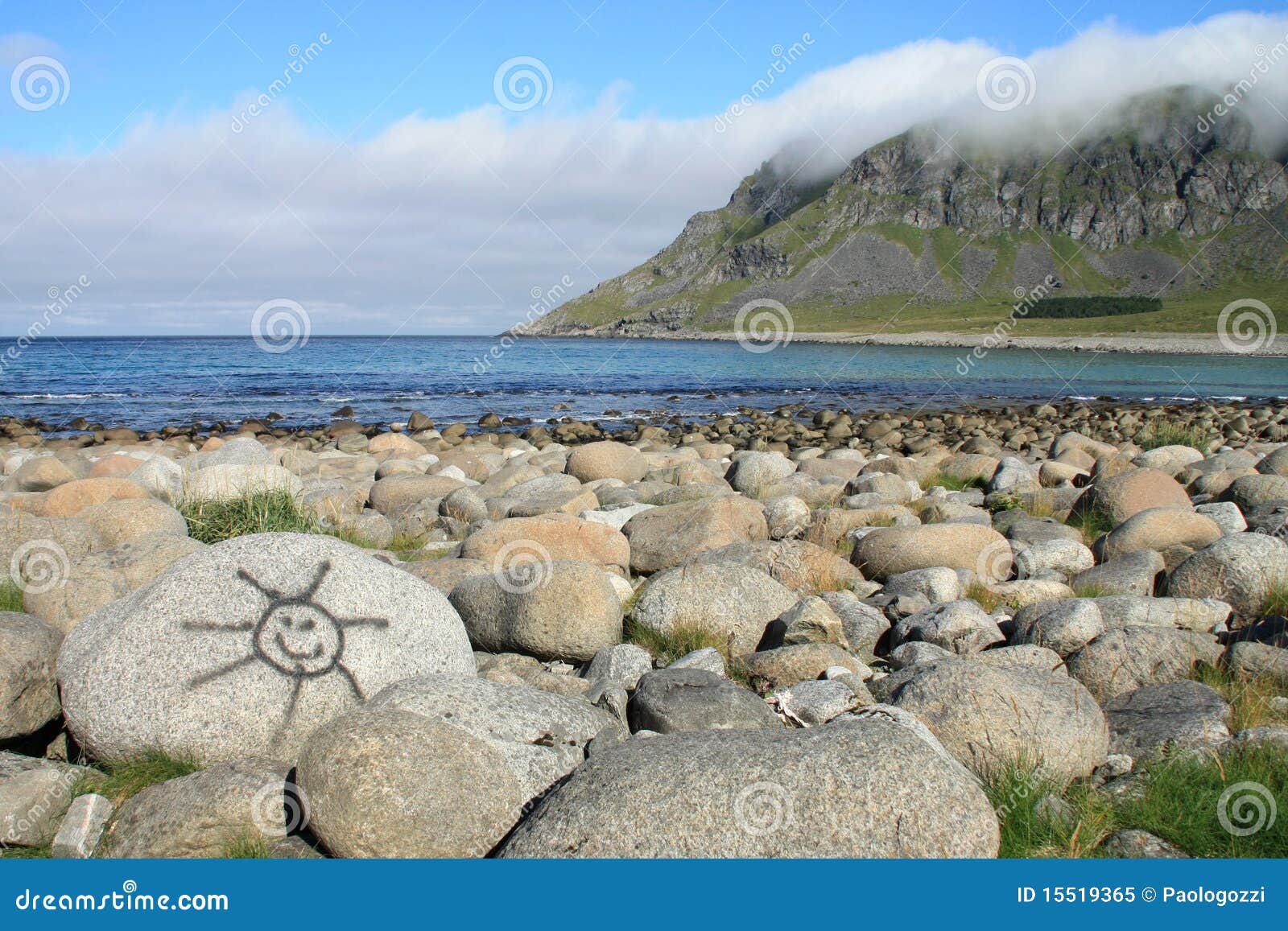 Sunshine on Unstad Beach stock image. Image of color - 15519365