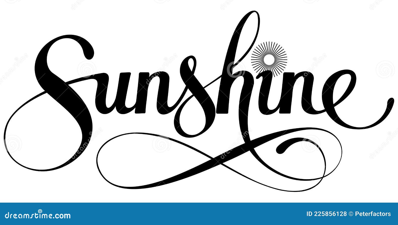 Sunshine - Custom Calligraphy Text Stock Vector - Illustration of ...