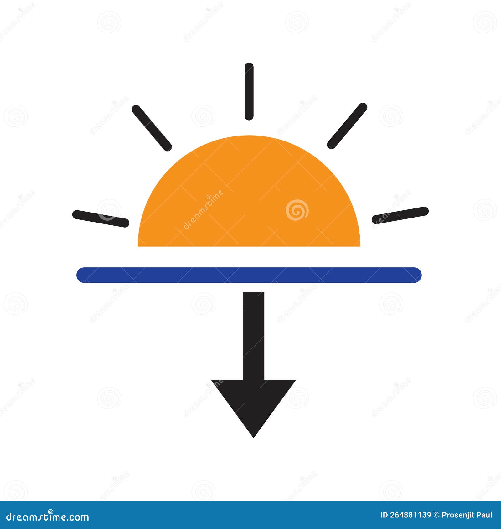 Sunshine weather icon stock vector. Illustration of vector - 264881139