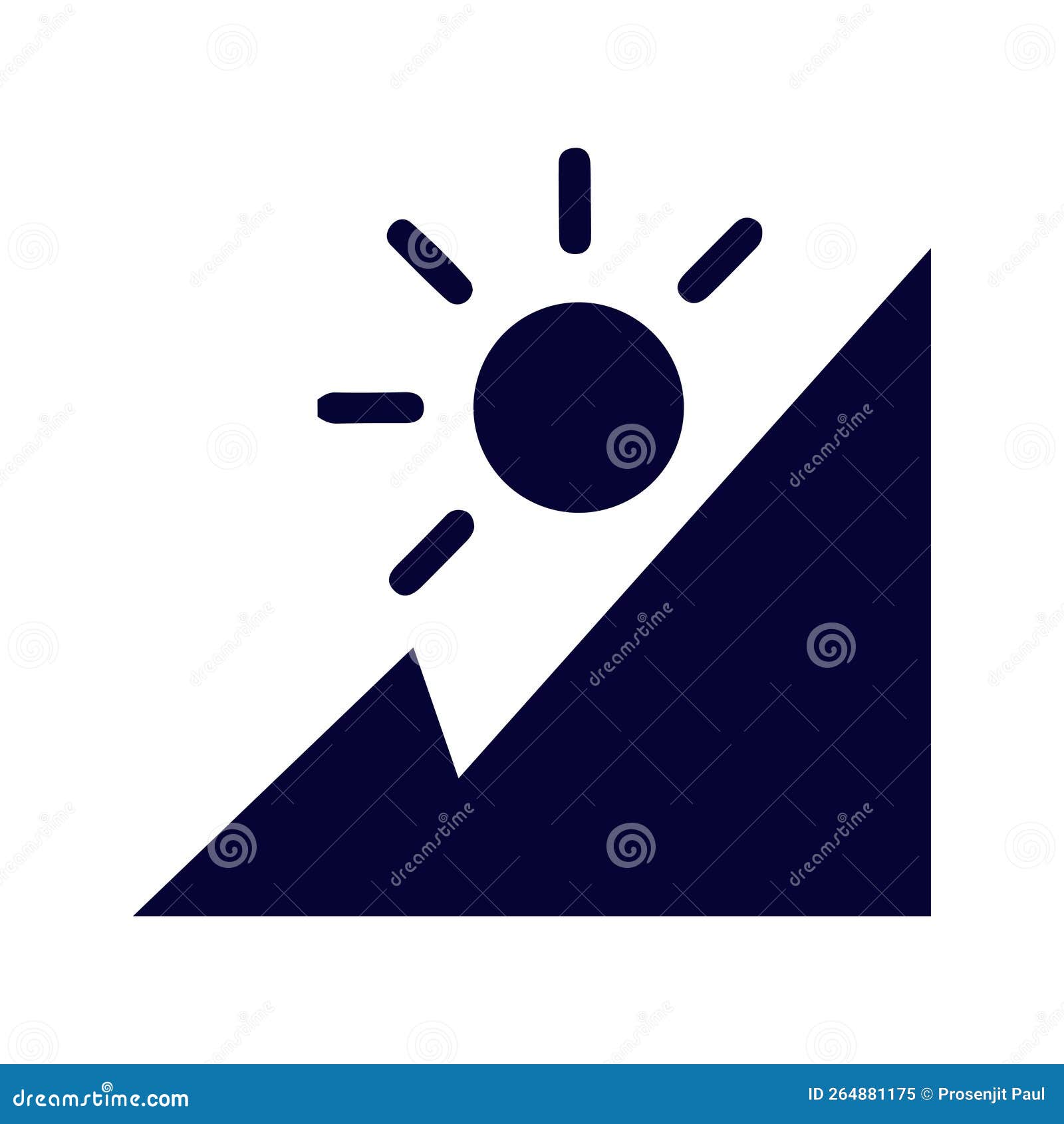 Sunshine weather icon stock vector. Illustration of simple - 264881175