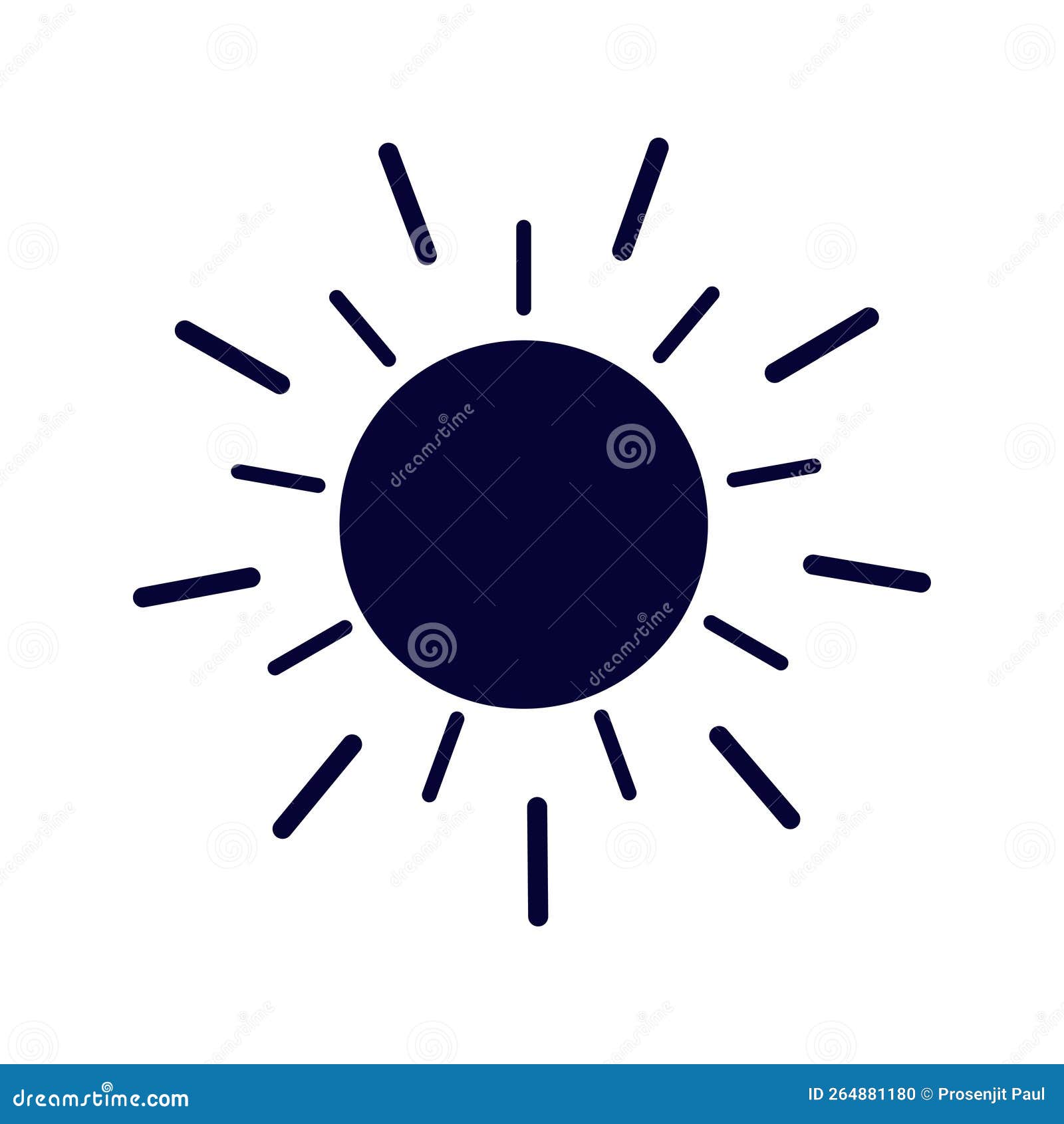 Sunshine weather icon stock vector. Illustration of element - 264881180