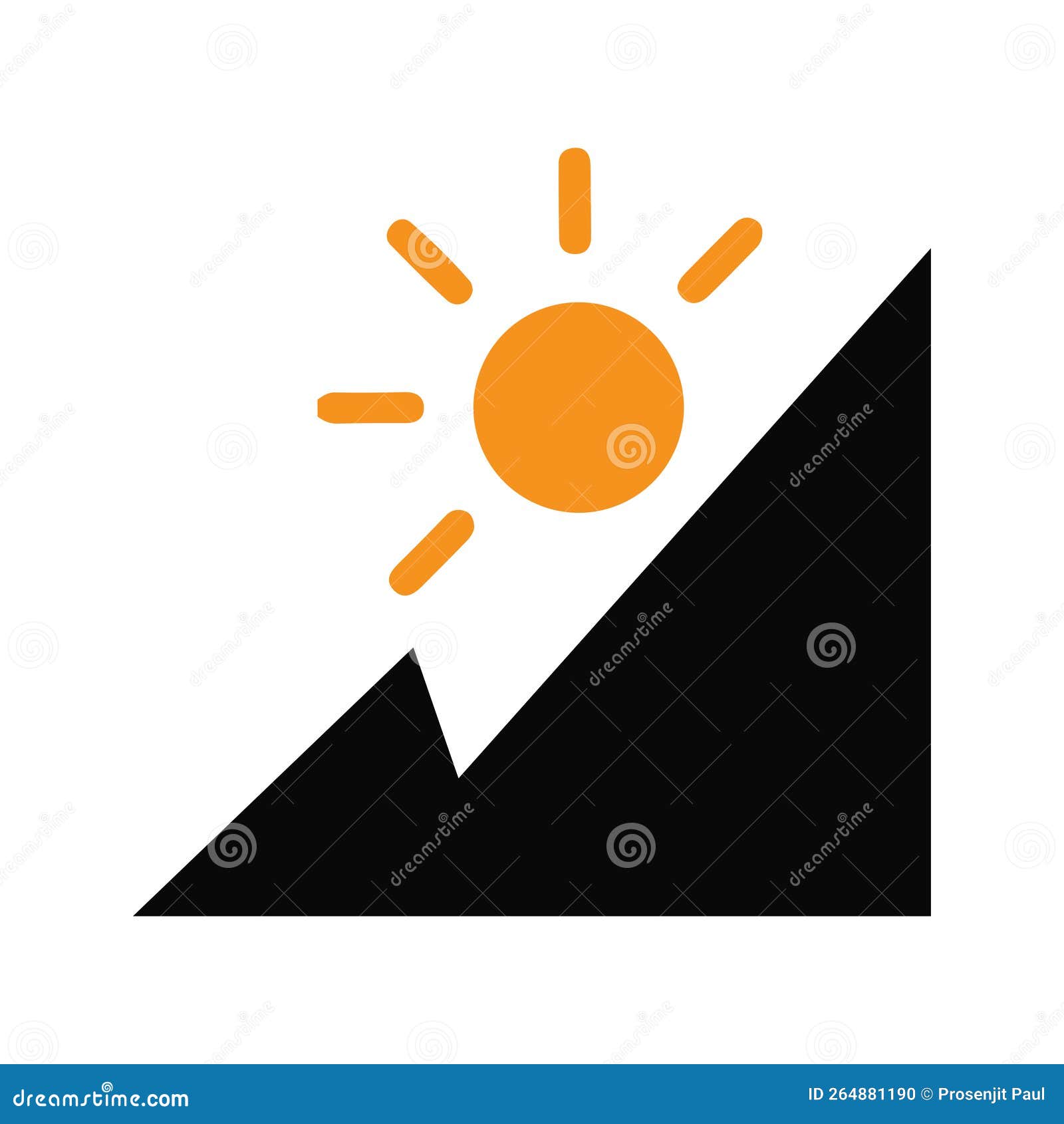 Sunshine weather icon stock vector. Illustration of background - 264881190