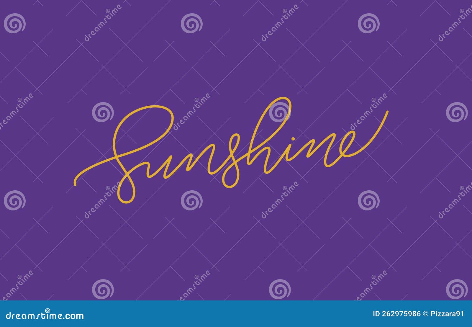 Sunshine Word Lettering Design In Continuous Line Drawing Stock Photo ...