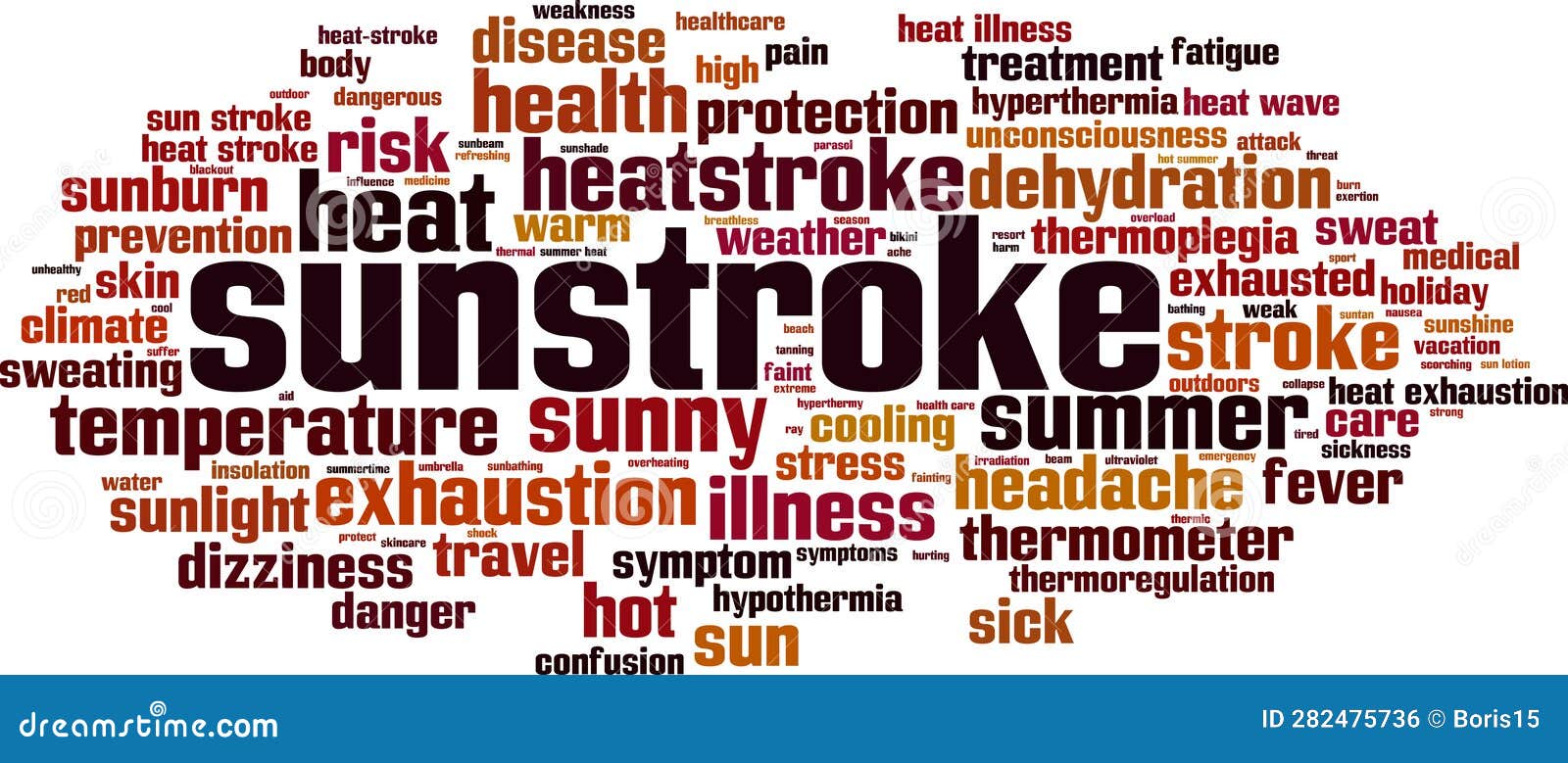 Sunstroke word cloud stock vector. Illustration of headache - 282475736