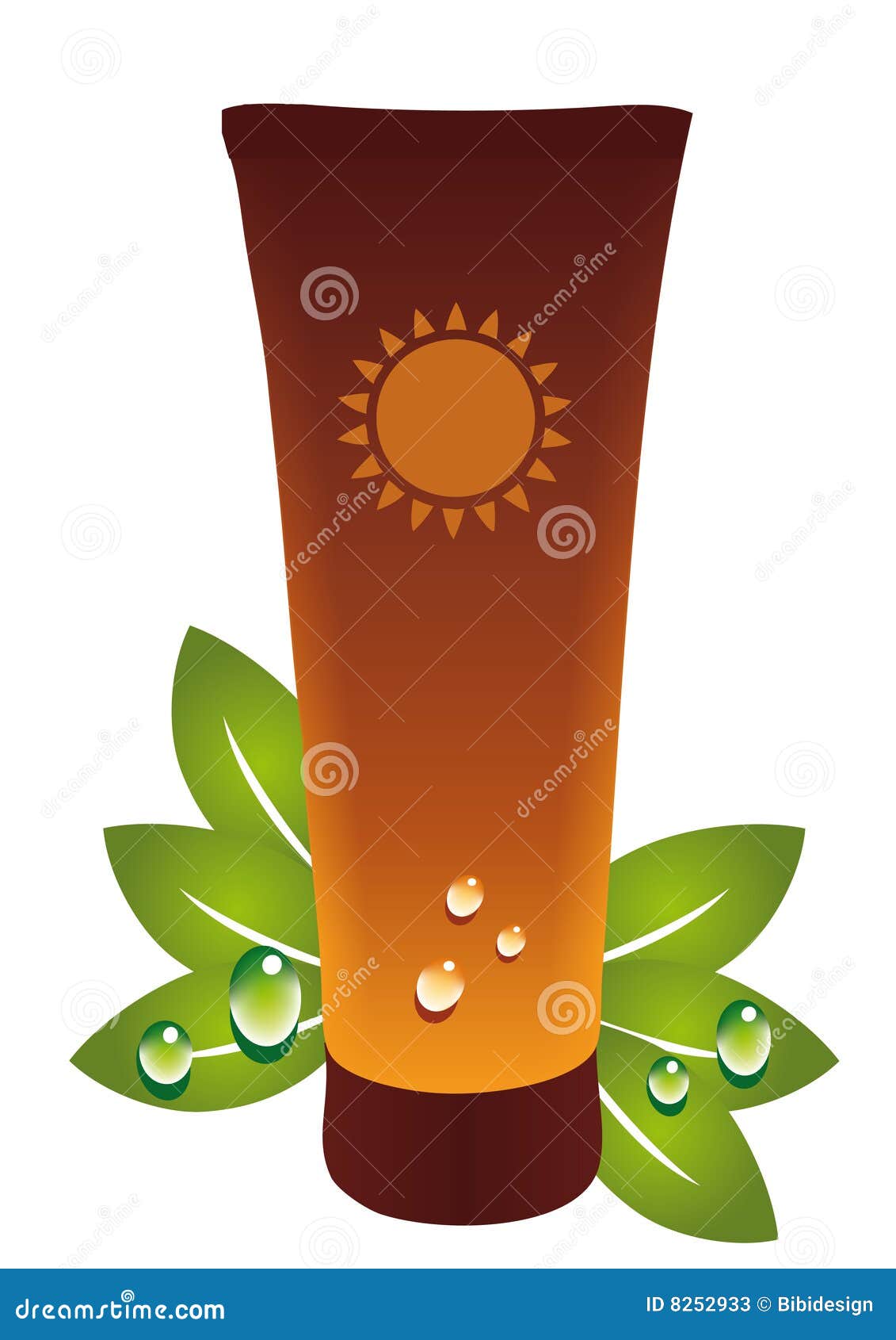Suntan stock vector. Illustration of leave, cream, isolated - 8252933