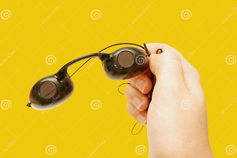 Suntan goggles stock photo. Image of hand, sunburn, goggles - 121184