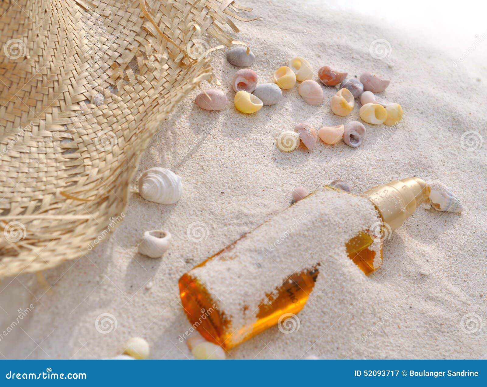 Suntan in the sand stock image. Image of bottle, yellow - 52093717