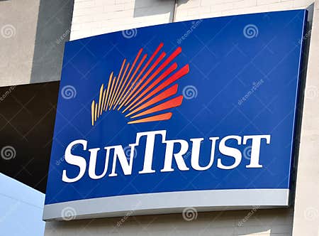 SunTrust Bank sign editorial stock photo. Image of finance - 20804573