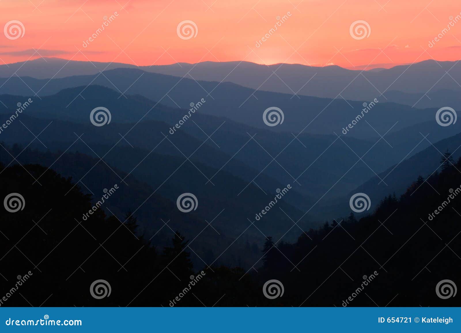 Sunup over Mountain Valley stock image. Image of landscape - 654721