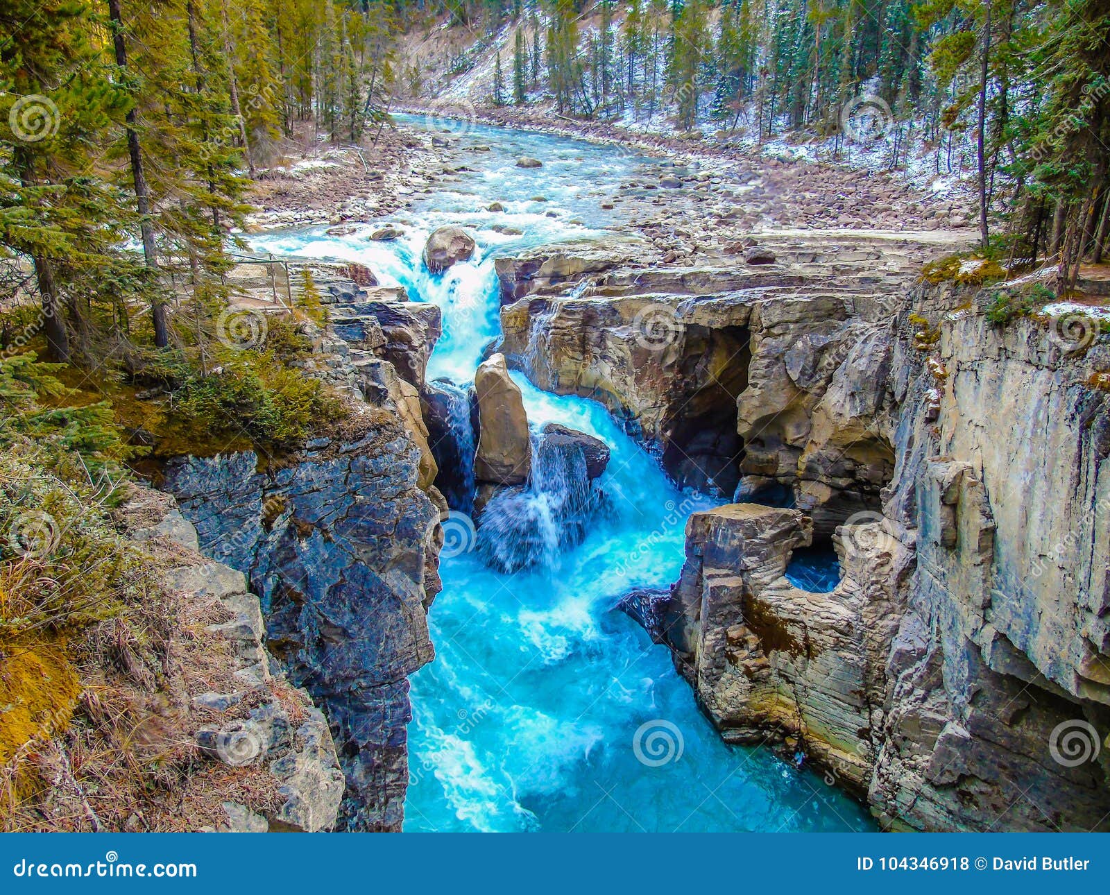 Sunwapta Falls Jasper National Park Foto de archivo - Imagen de ...