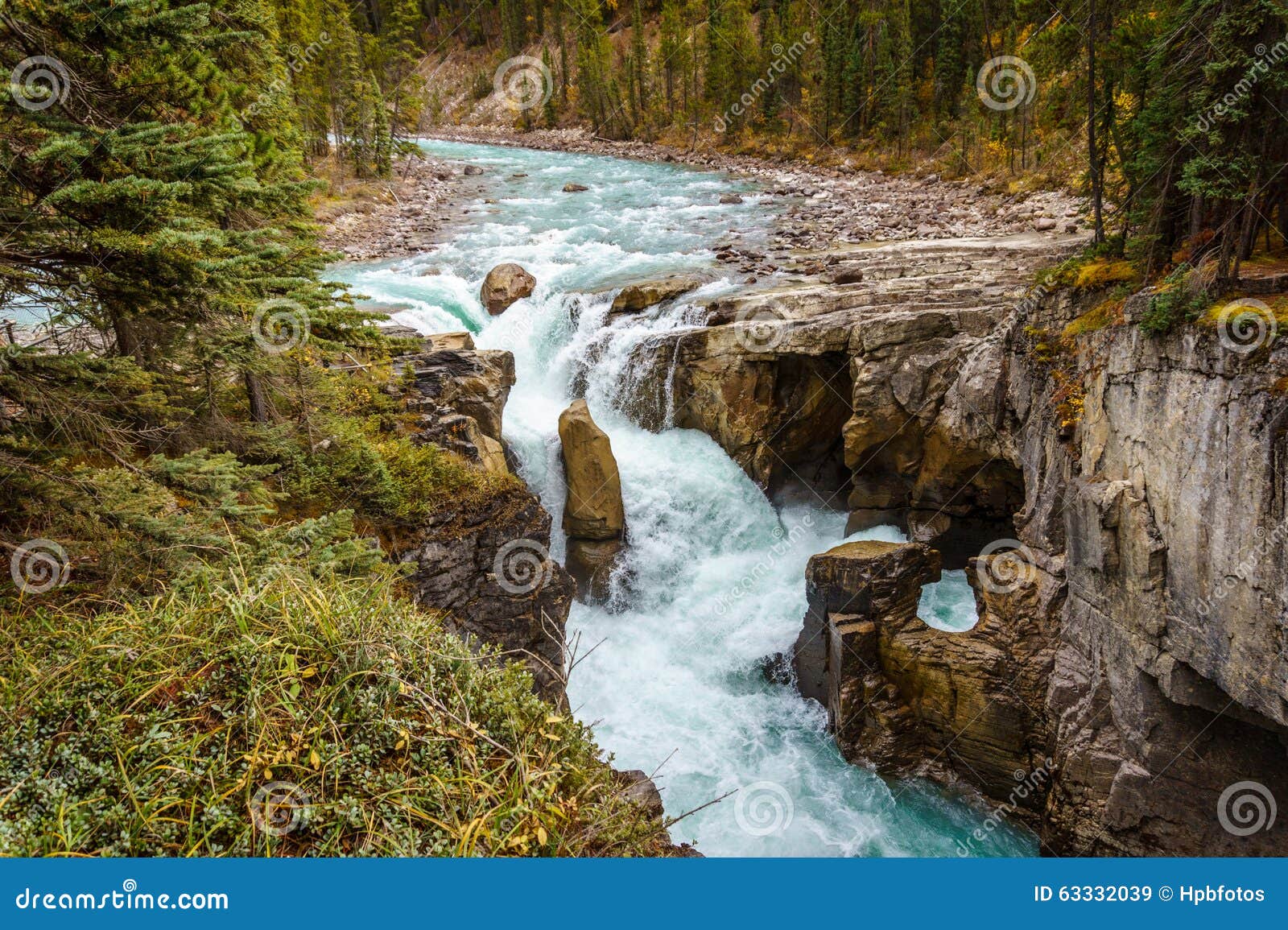 Sunwapta Falls in Jasper National Park Stock Image - Image of ...