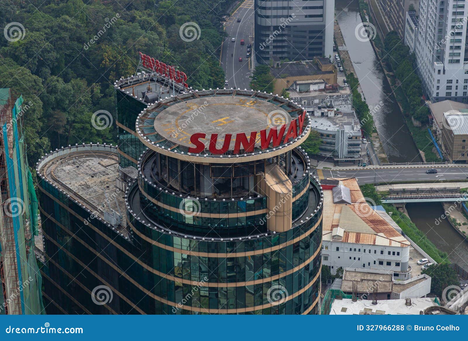 Sunway Tower editorial stock photo. Image of kuala, helipad - 327966288