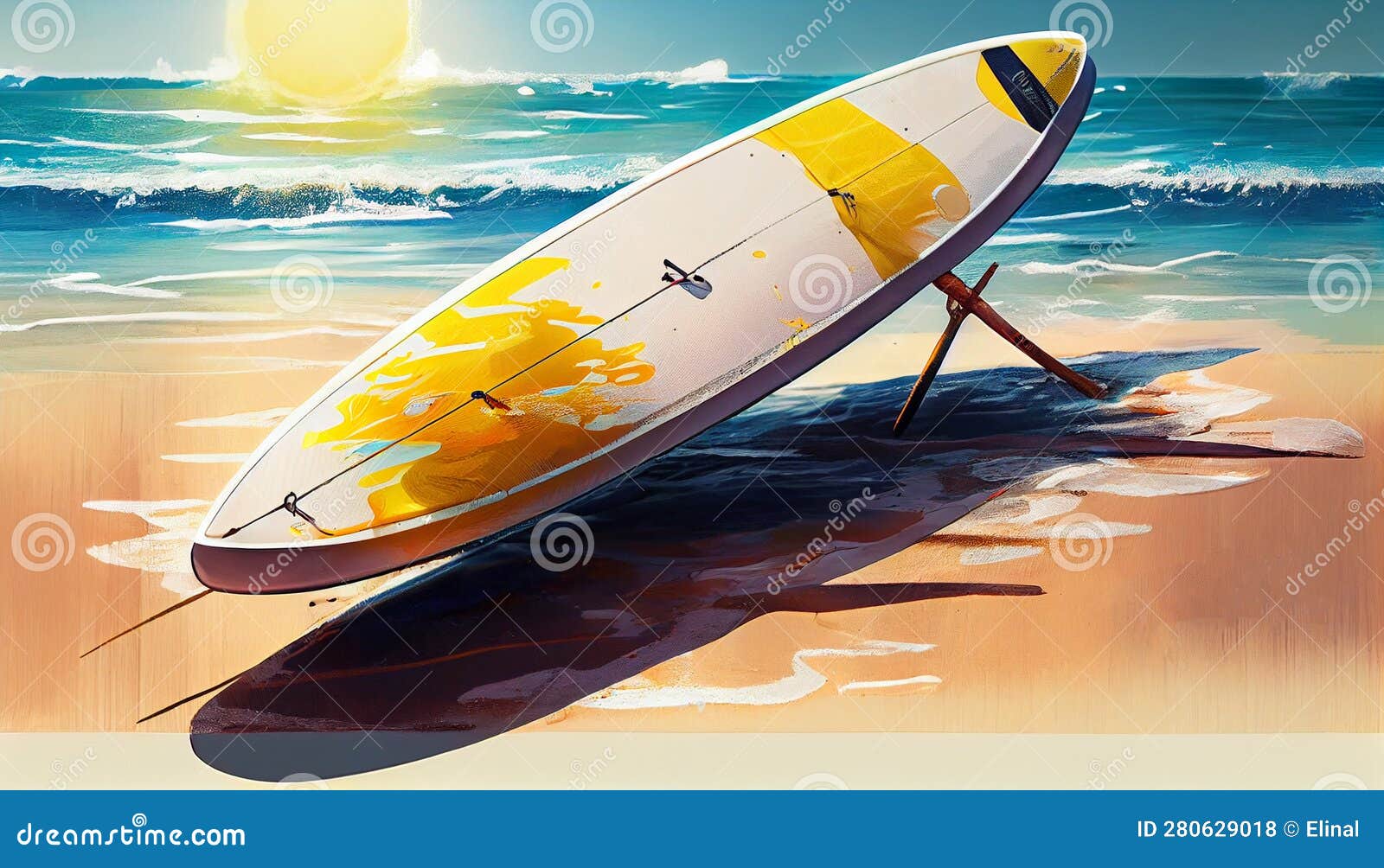 Sup Board, Paddle Board Fine Art. AI Generated. Travel Stock ...