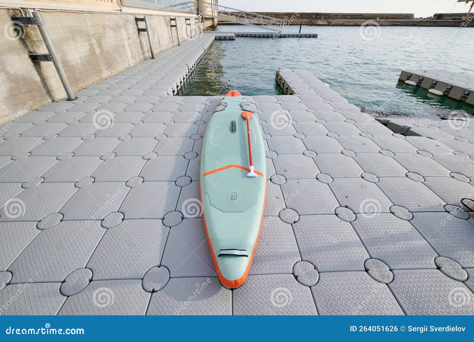 SUP Board on a Modular Floating Docks System in the Sea Stock Photo ...