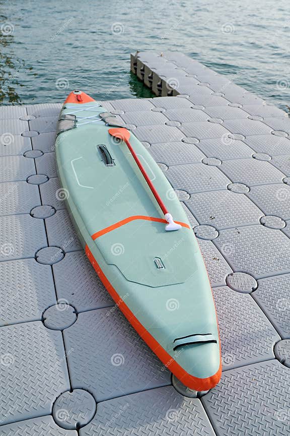 SUP Board on a Modular Floating Docks System in the Sea Stock Photo ...