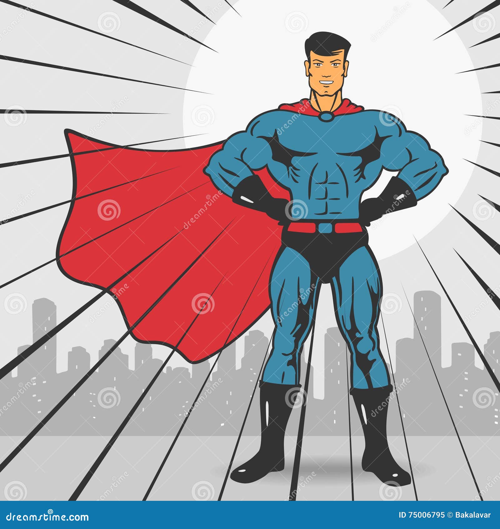 Super Action Hero Stand Vector Illustration Stock Vector - Illustration ...
