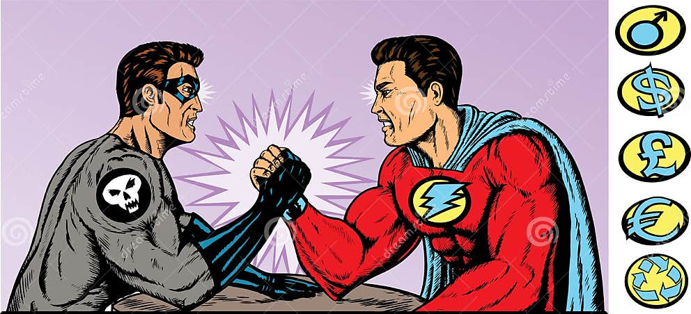 Super Arm Wrestling stock vector. Illustration of handsome - 16183858