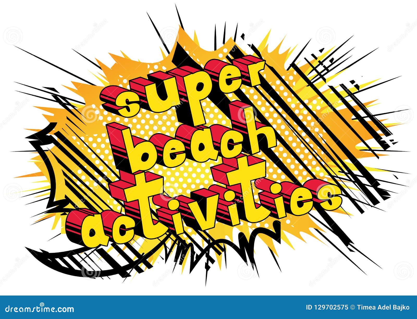 Super Beach Activities - Comic Book Style Words. Stock Illustration ...