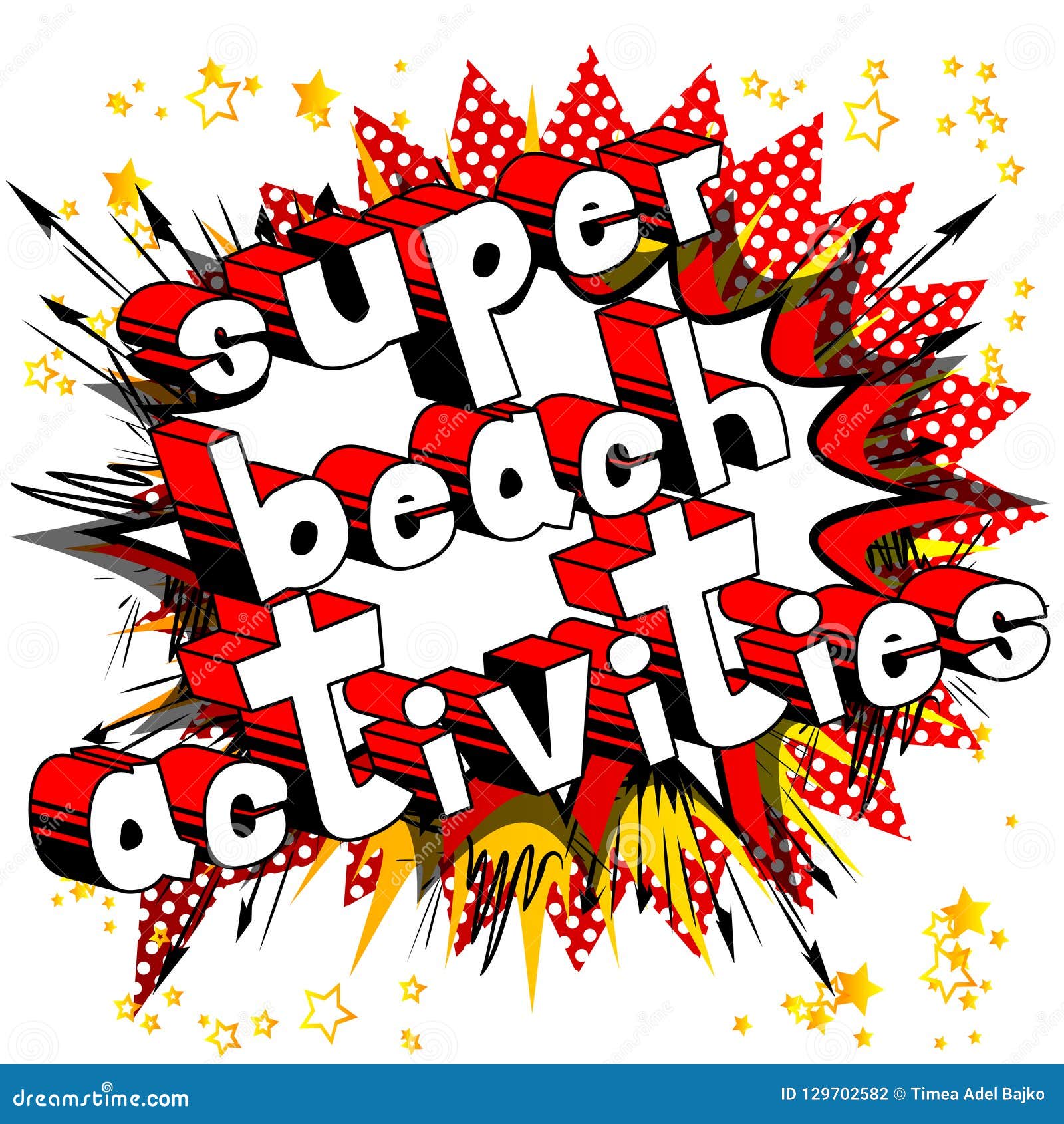 Super Beach Activities - Comic Book Style Words. Stock Illustration ...