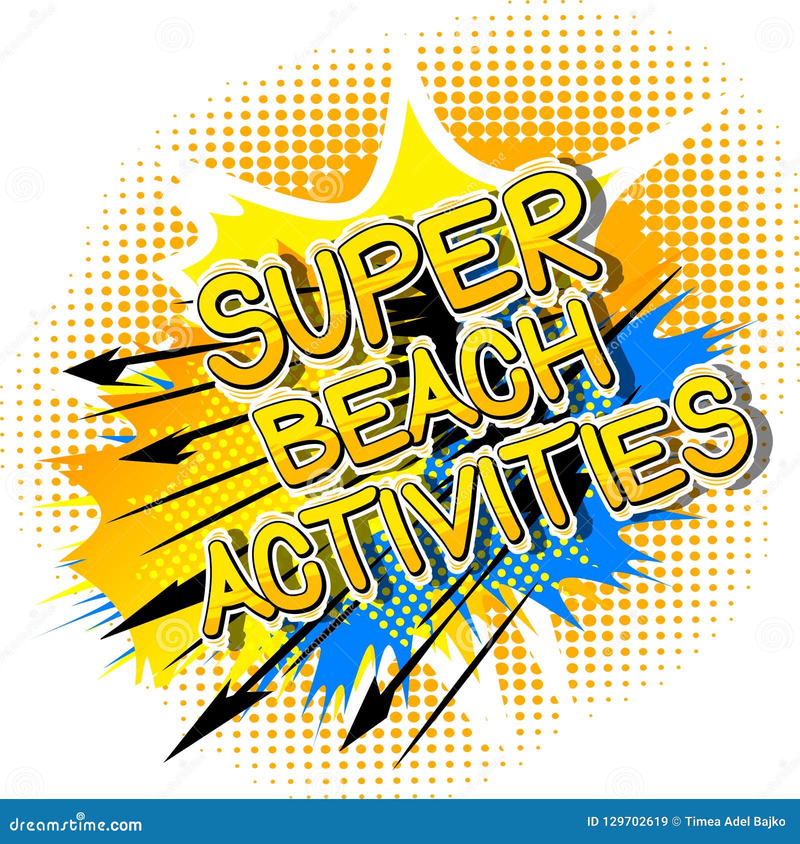 Super Beach Activities - Comic Book Style Words. Stock Illustration ...