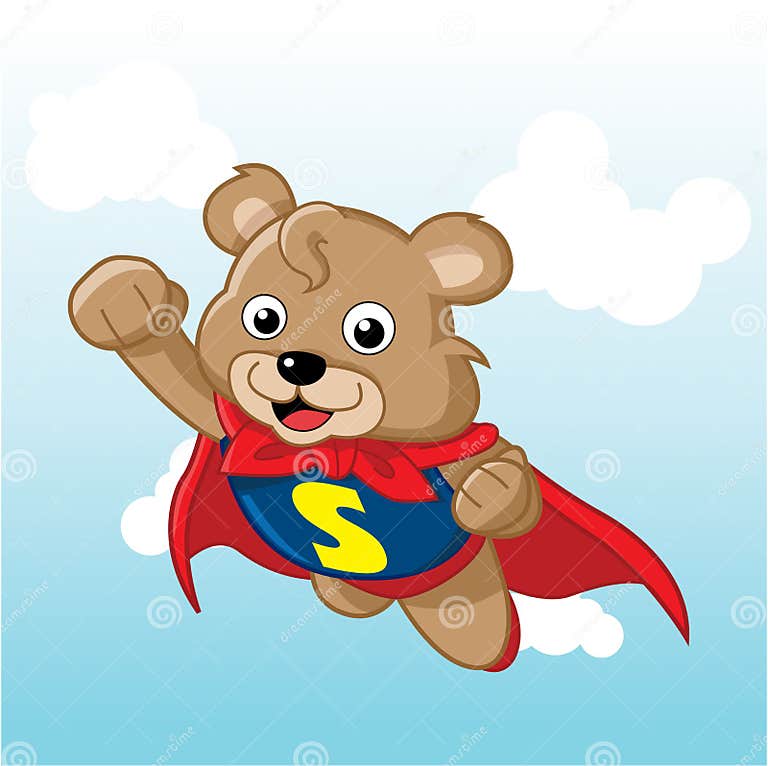 Super Bear stock vector. Illustration of simple, cloud - 19448268