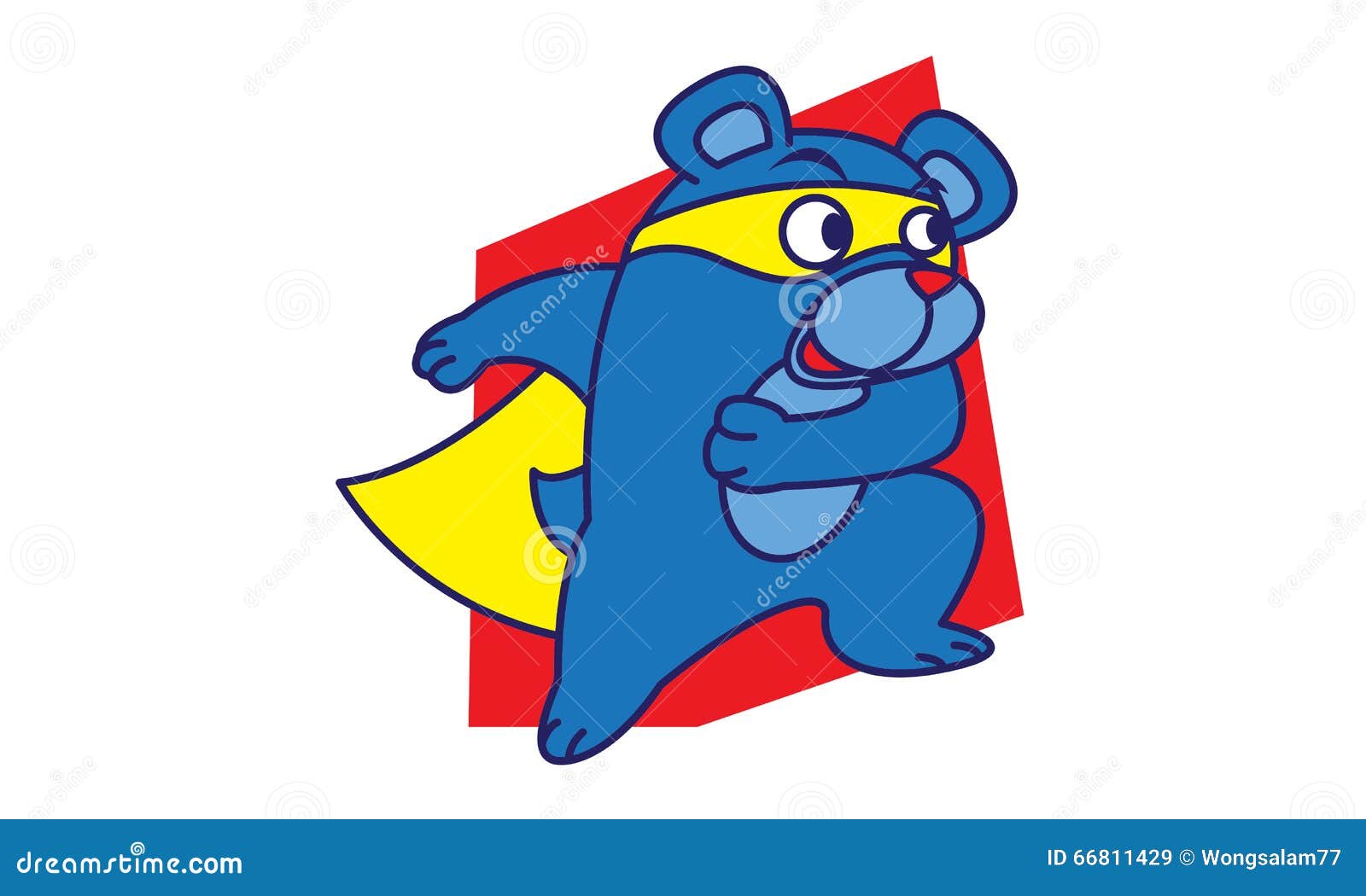 Super Bear stock vector. Illustration of fighter, blue - 66811429
