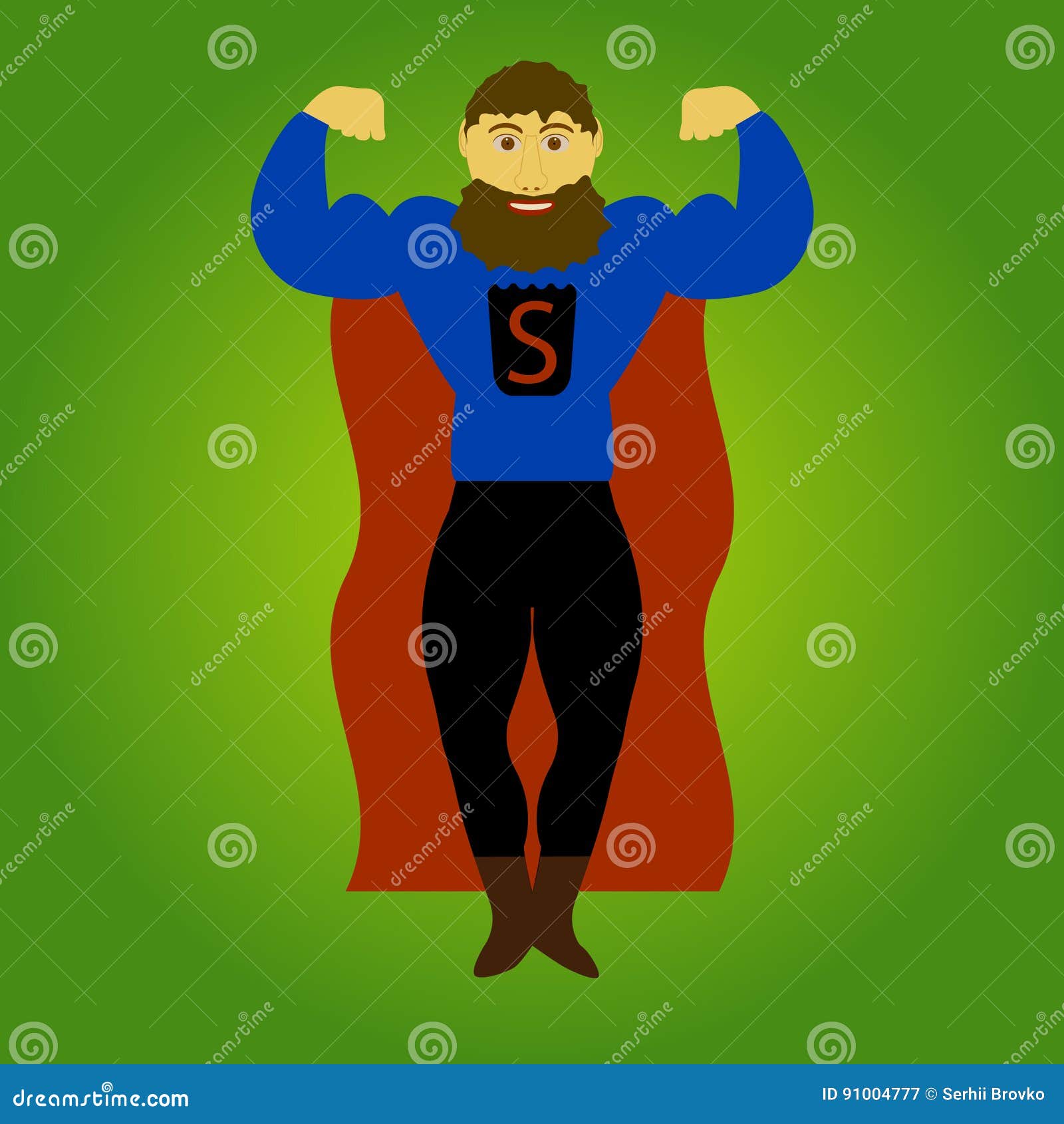 Super beard man stock vector. Illustration of muscle - 91004777