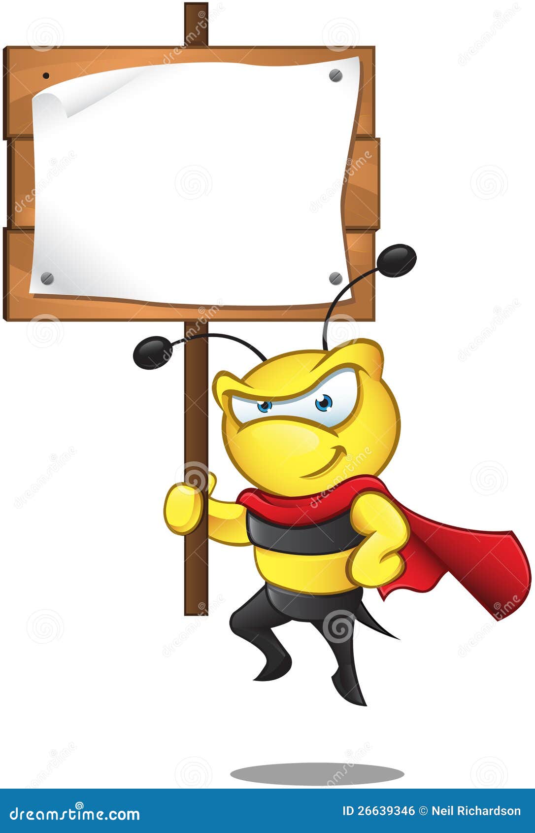 Super Bee - holding Sign stock vector. Illustration of honey - 26639346