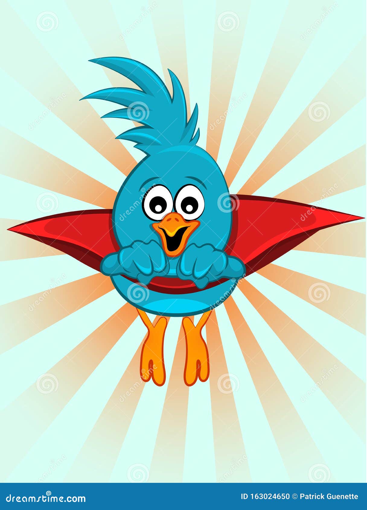 Super Blue Bird, Illustration Stock Vector - Illustration of suit ...