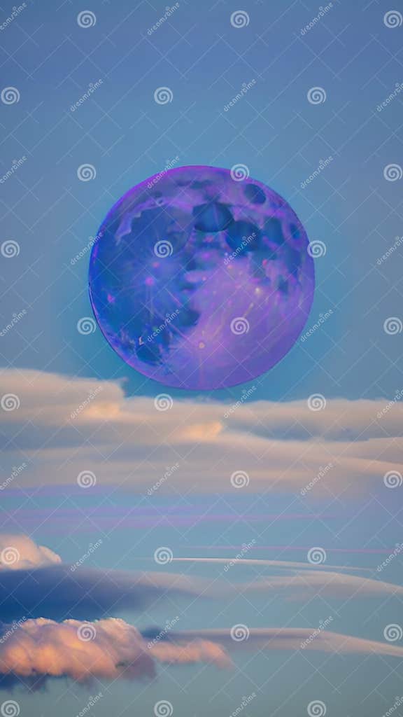 Super Blue Moon in the Sky Illustration Artificial Intelligence Artwork ...