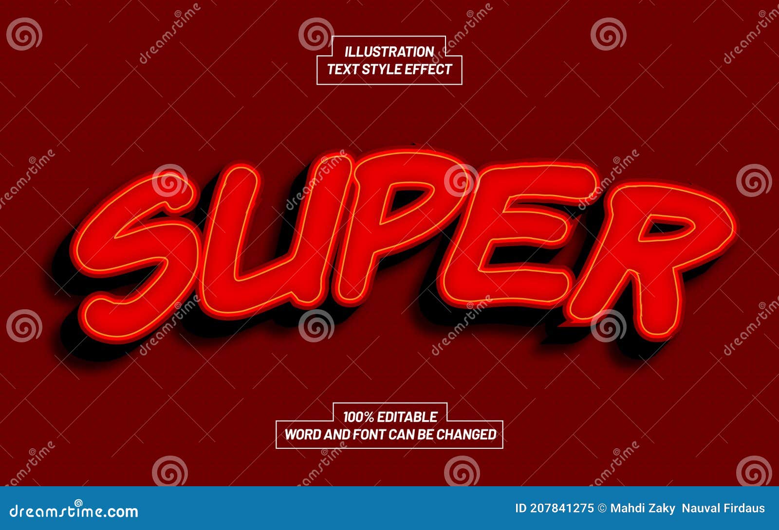 Super Bold Text Style Effect Stock Vector - Illustration of dlln, word ...