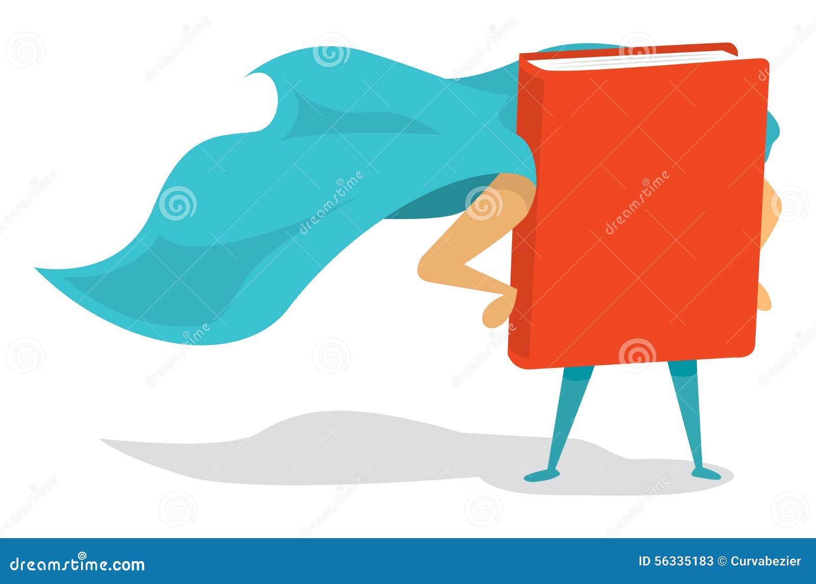 Super book hero with cape stock vector. Illustration of novel - 56335183