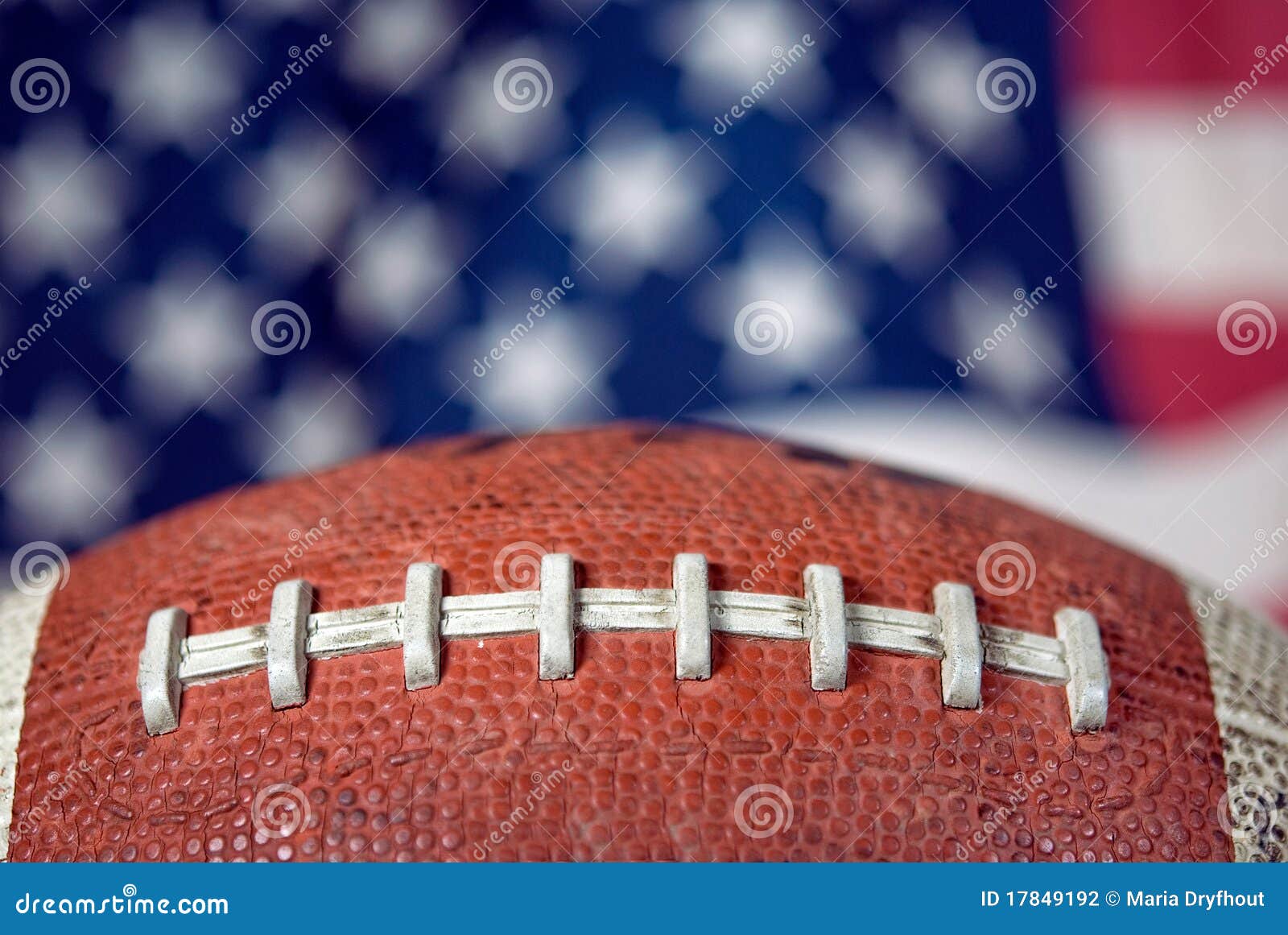 Football on American Flag Background Stock Photo - Image of worn ...