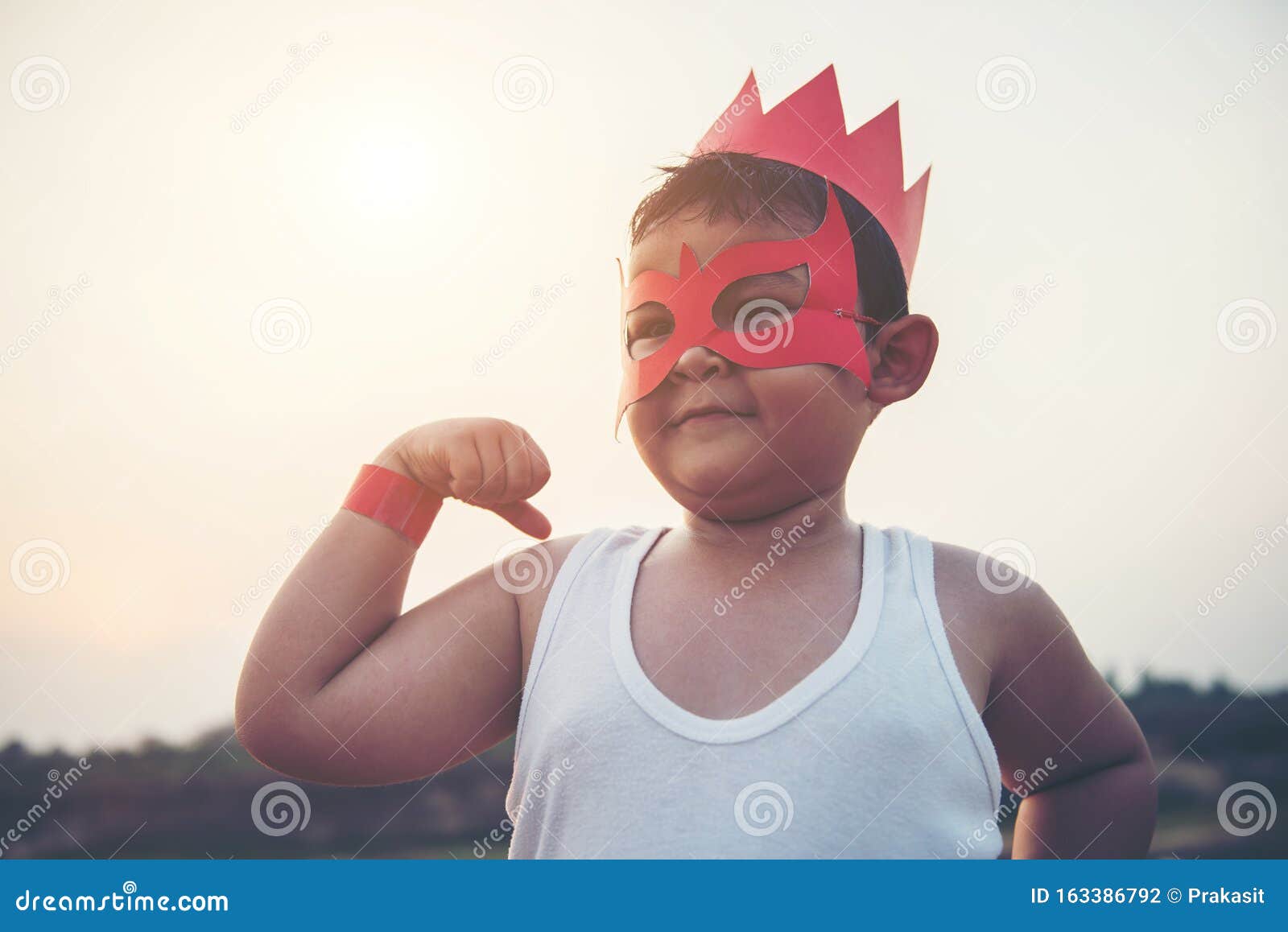 Super Boy Standing Show Power Strong Stock Photo - Image of standing ...