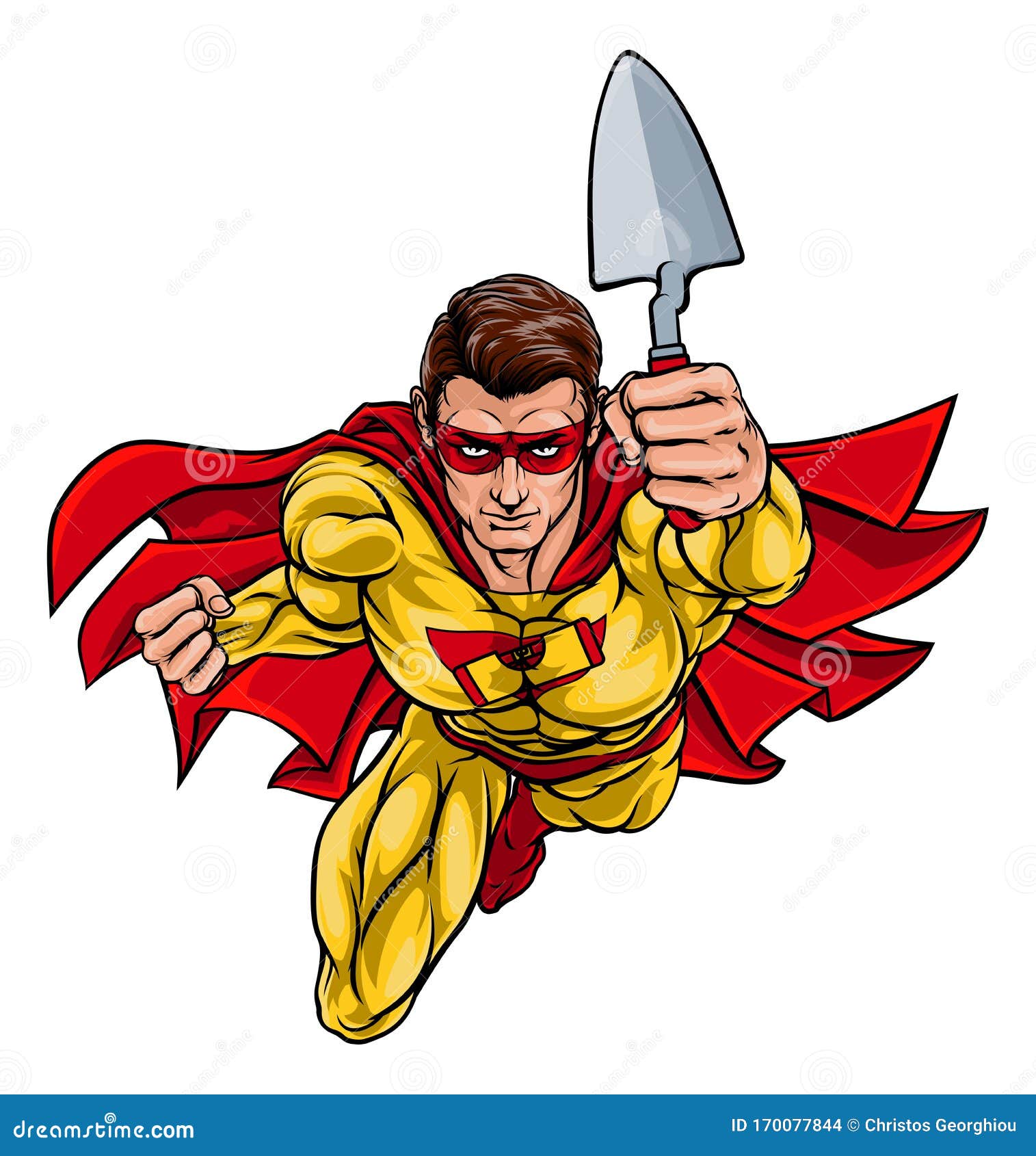 Super Bricklayer Builder Superhero Holding Trowel Stock Vector ... Super Bricklayer Builder Superhero Holding Trowel Stock Vector ...