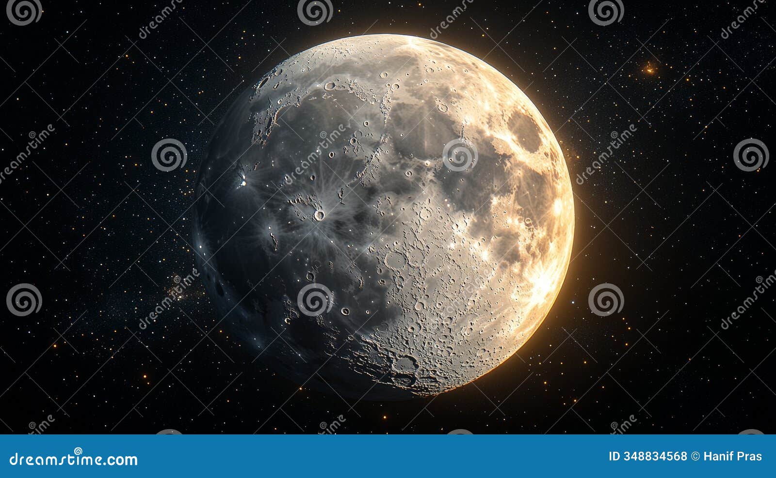 Bright Full Moon Against Dark Background Stock Illustration ...