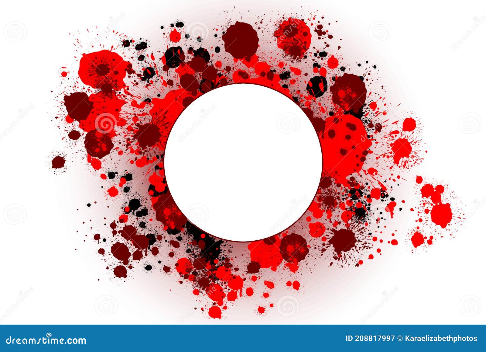 Bright Red Paint Splash Effect Frame with Room for Writing on a White ...