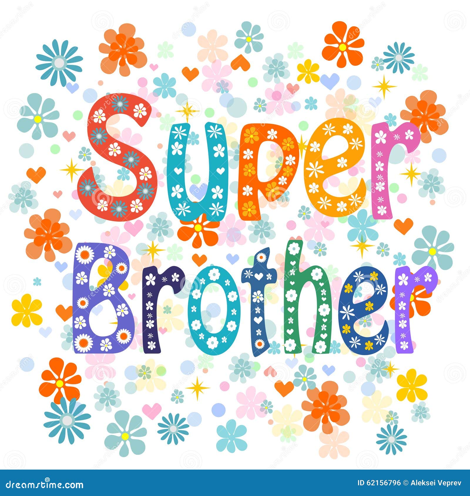 Super Brother Decorative Lettering Type Stock Vector - Illustration of ...