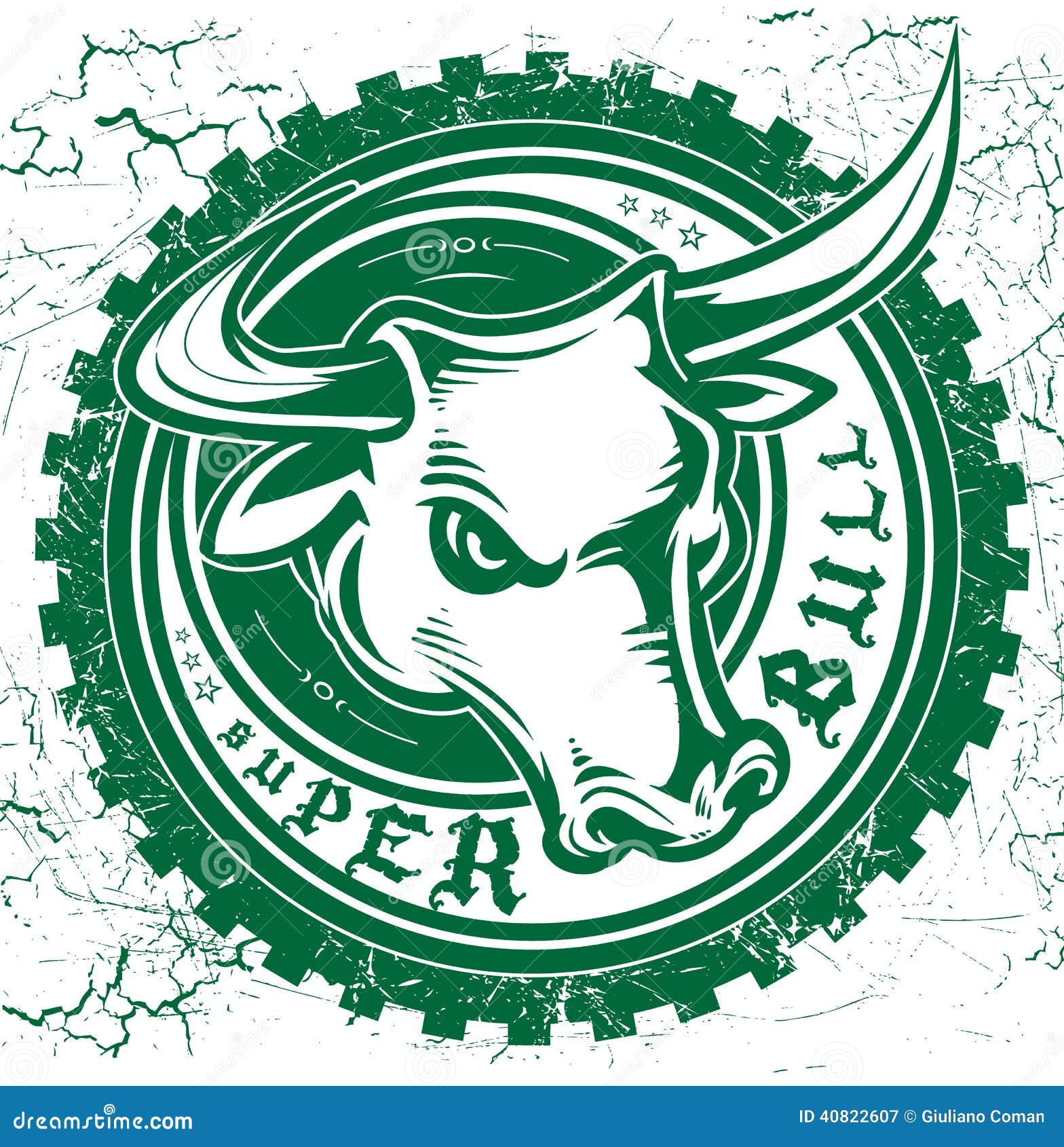 Super Bull stock vector. Illustration of rodeo, bull - 40822607