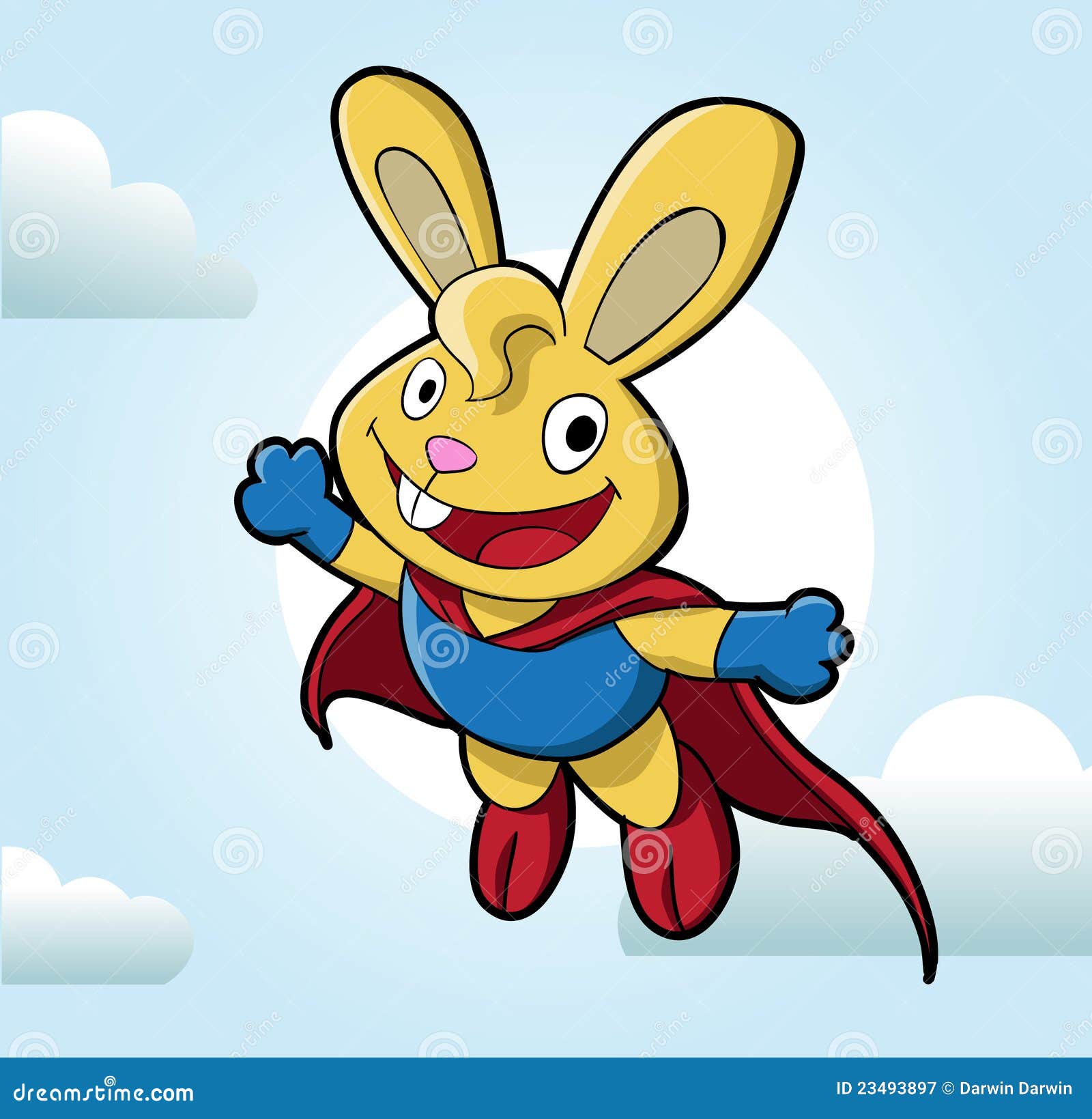 Super bunny stock vector. Illustration of hero, cloud - 23493897